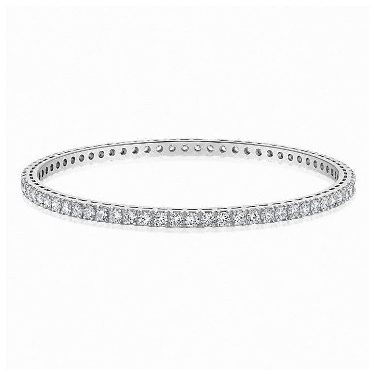 10 Pointer Openable Single Line Diamond Bangle in 18K White Gold JL AU ...