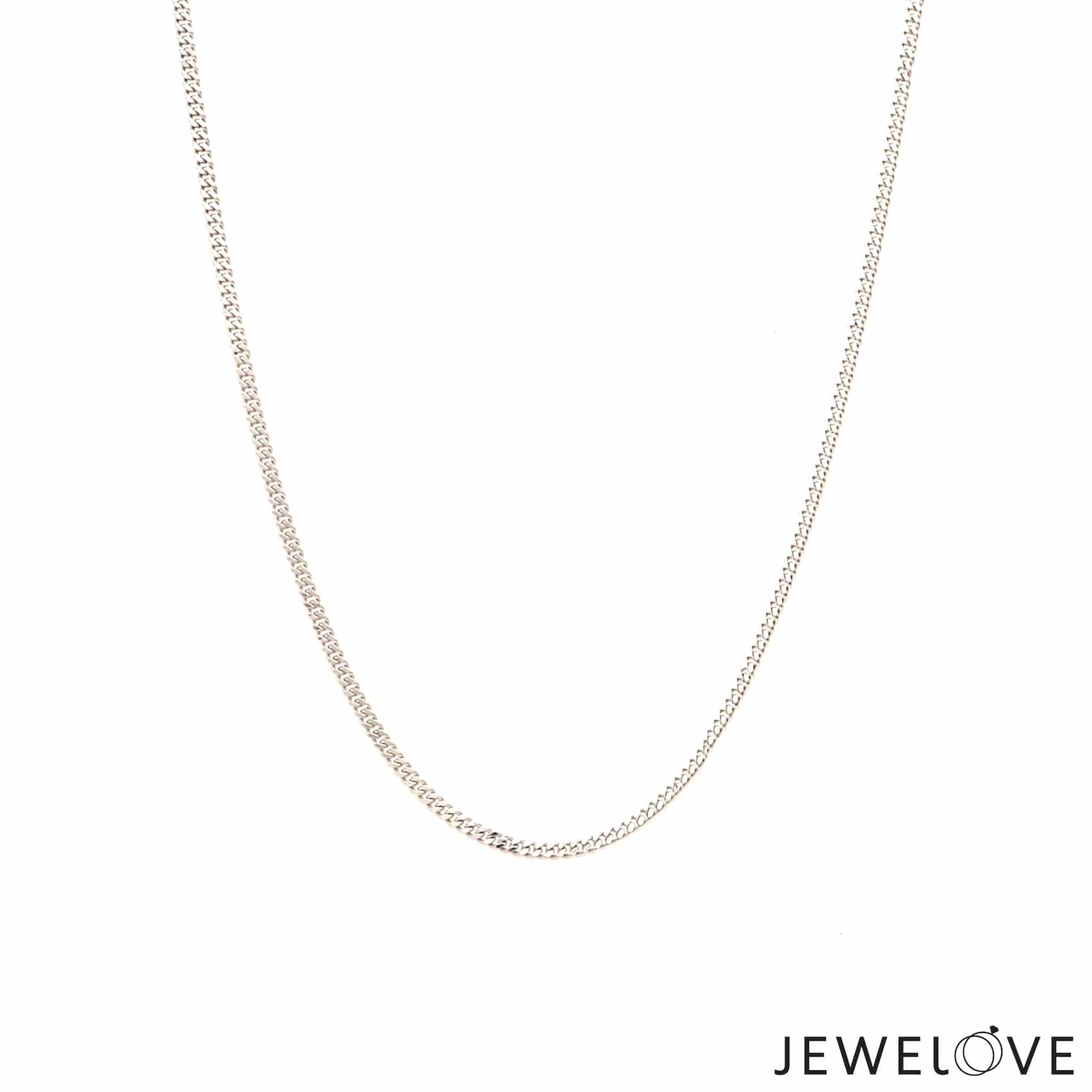 Jewelove™ Chains 1mm Japanese Simple Thin Platinum Curb Chain 1mm SJ ...