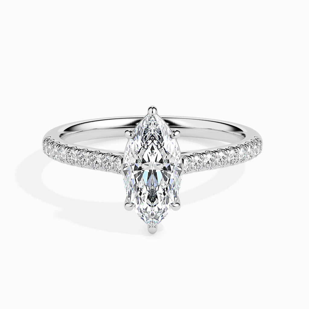 30-Pointer Marquise Cut Solitaire Diamond Shank Platinum Ring JL PT 19 ...