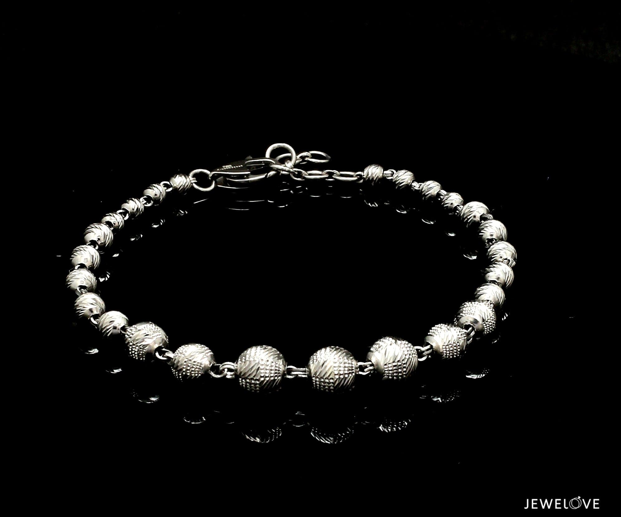 Jewelove™ Bangles & Bracelets 5.9mm Platinum Bracelet with Shine ...