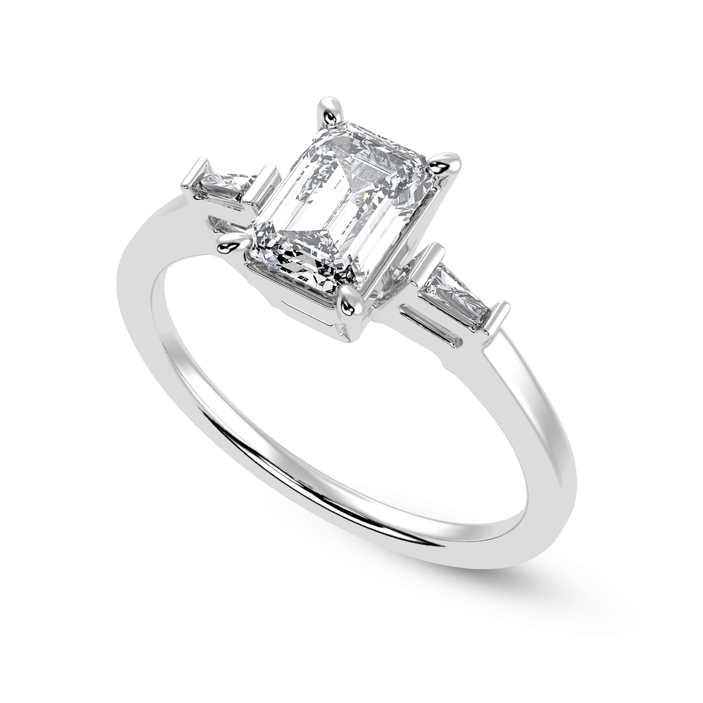 Jewelove™ Rings E VVS / Women's Band only 50-Pointer Emerald Cut ...