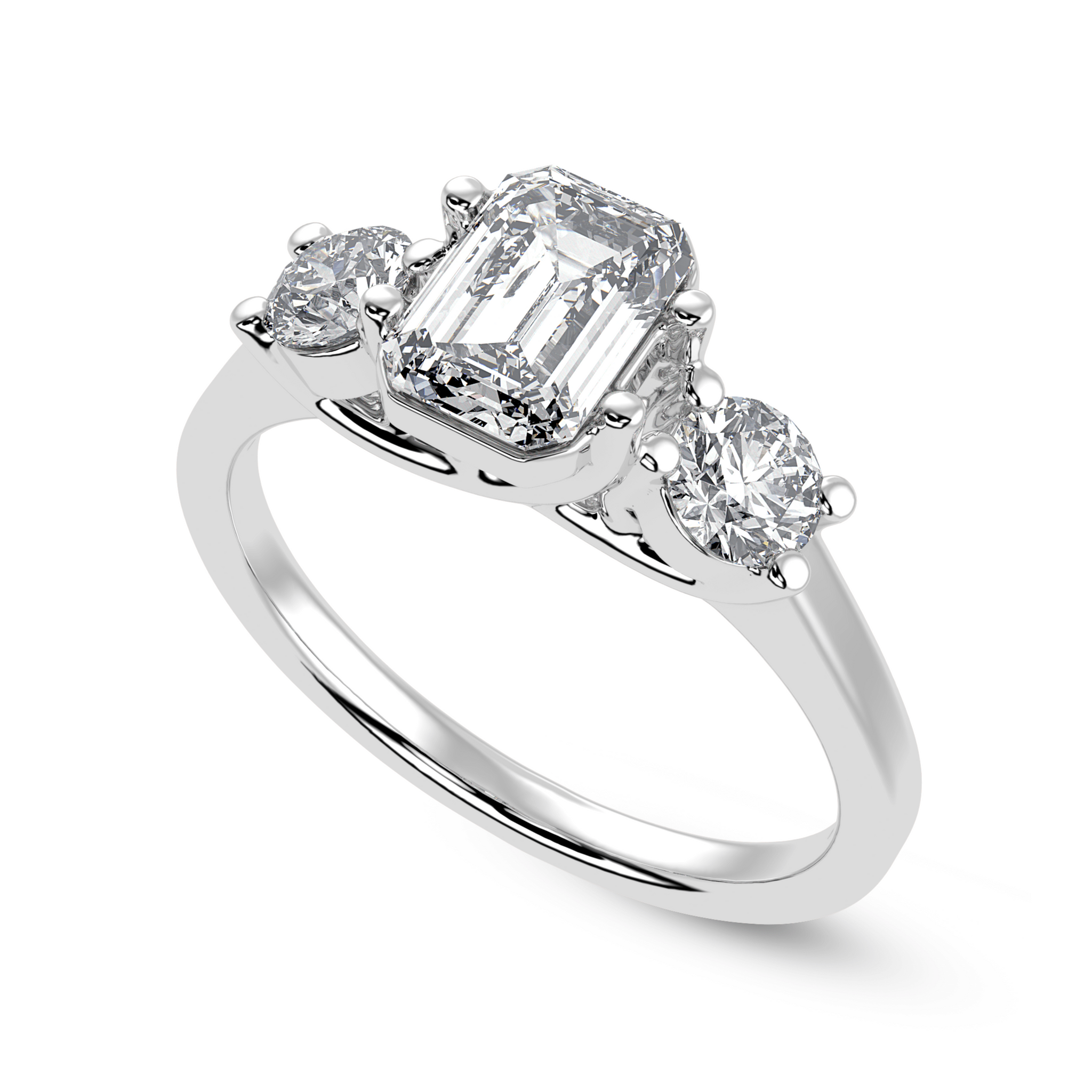 Jewelove™ Rings E VVS / Women's Band only 50-Pointer Emerald Cut ...