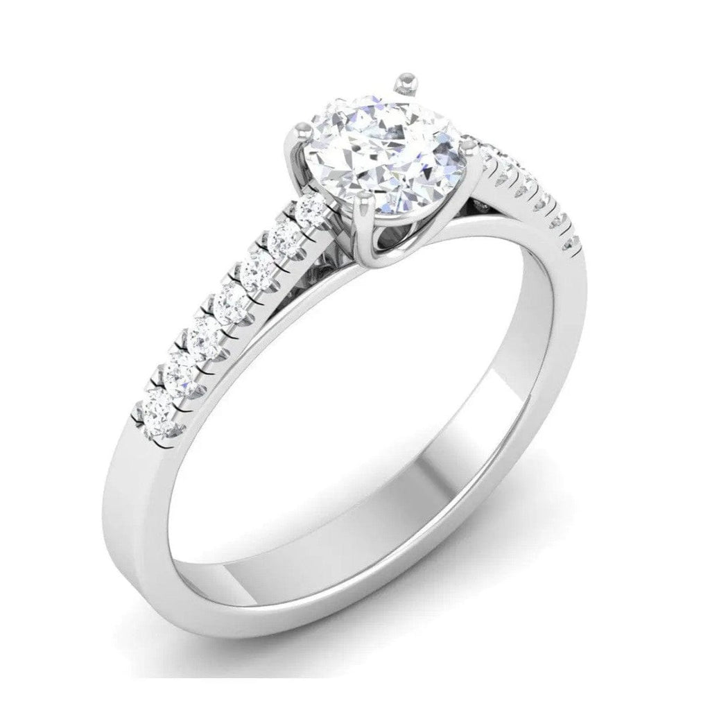 50 Pointer Platinum Diamond Solitaire Ring with Diamond Accents JL PT ...