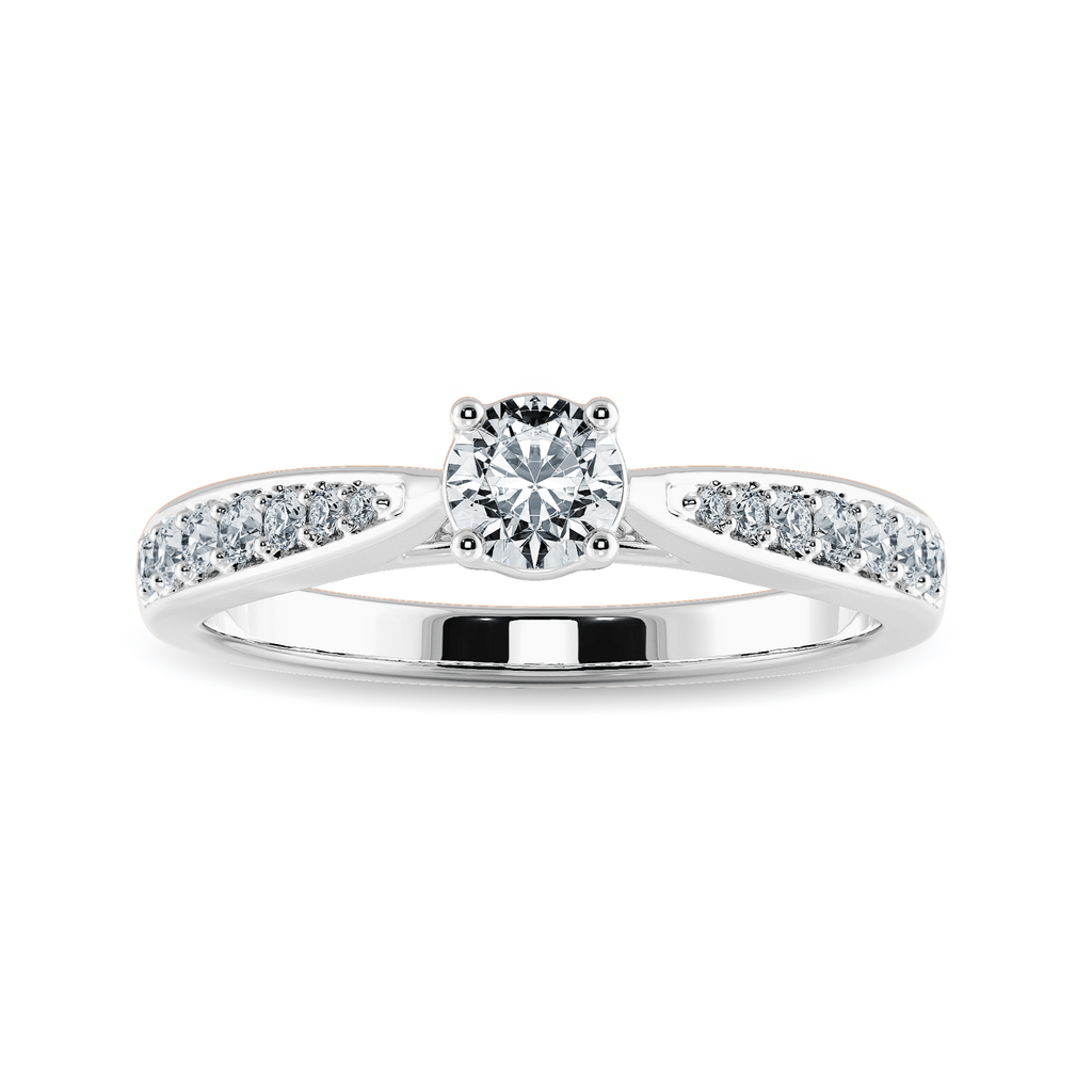 50-Pointer Princess Cut Solitaire Diamond Shank Platinum Ring JL PT 12 ...