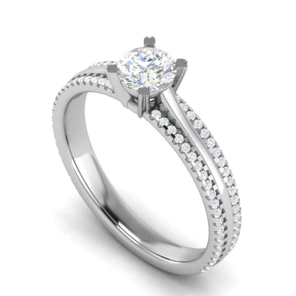 50-Pointer Solitaire Diamond Split Shank Platinum Ring JL PT RP RD 142 ...
