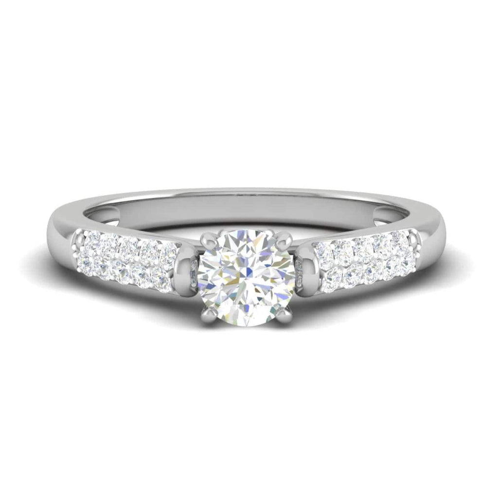 50-Pointer Solitaire Diamond Split Shank Platinum Ring JL PT WB5582E-A ...