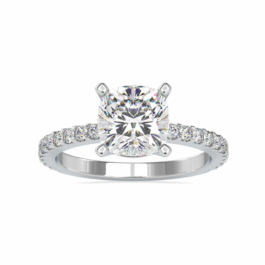 50-Pointer Solitaire Platinum Diamond Shank Engagement Ring JL PT 0052 ...