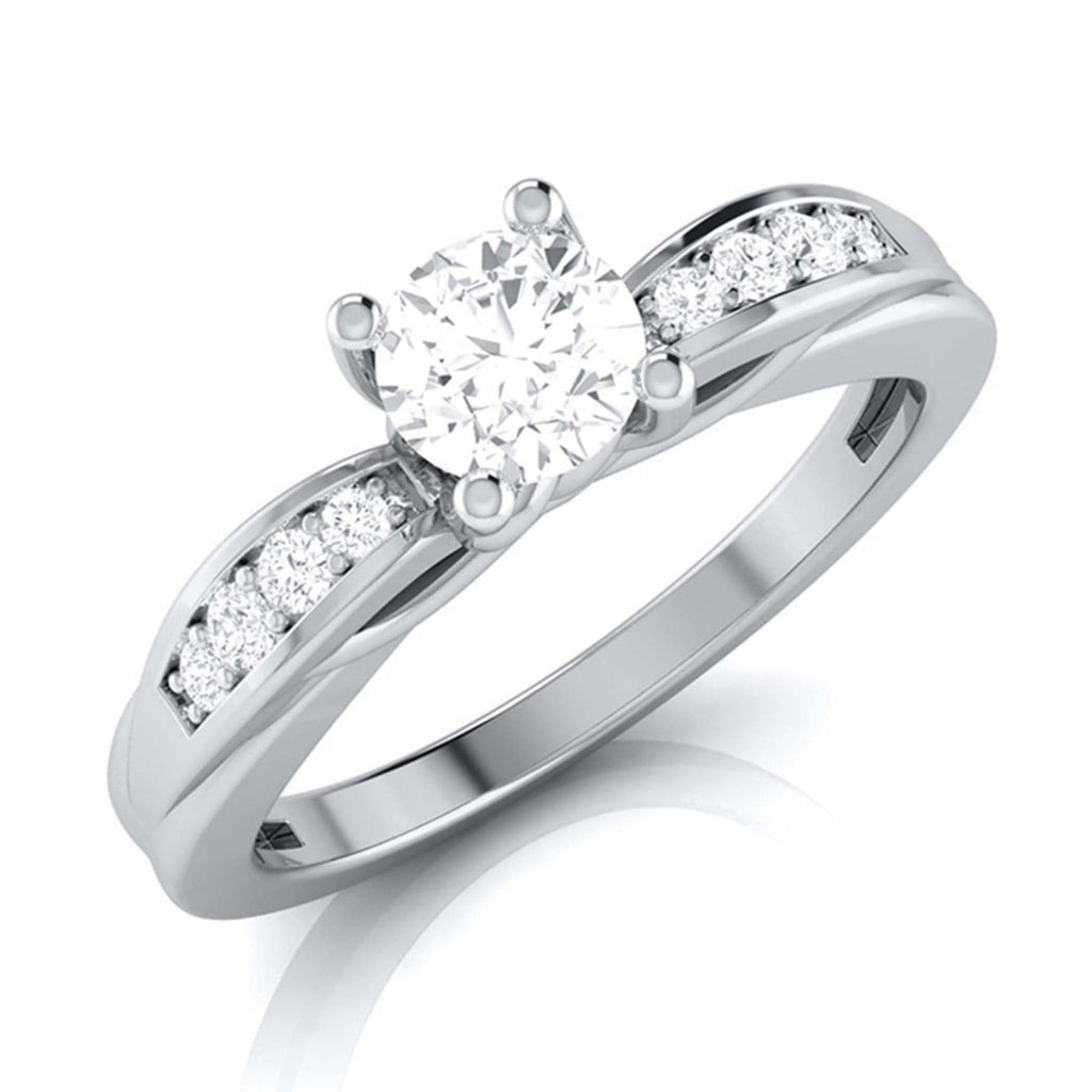50-Pointer Solitaire Platinum Engagement Ring with a Hidden Heart JL P ...