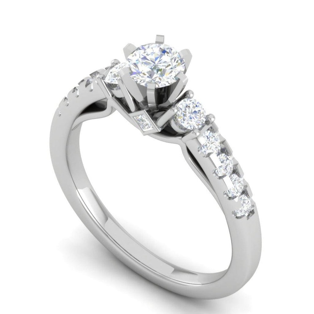 50-Pointer Solitaire Platinum Shank Diamond Engagement Ring JL PT WB59 ...