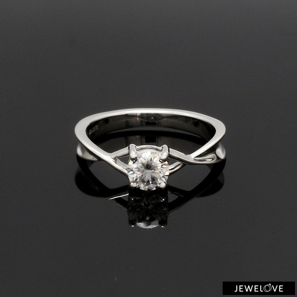 50-Pointer Solitaire Platinum Twisted Shank Solitaire Engagement Ring ...