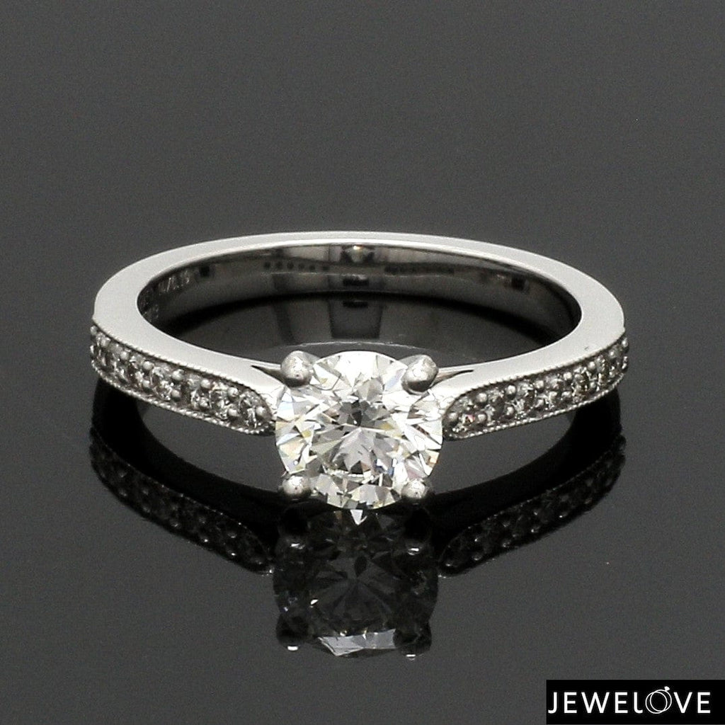 50-Pointer Solitaire with Diamond Accents Platinum Engagement Ring JL ...