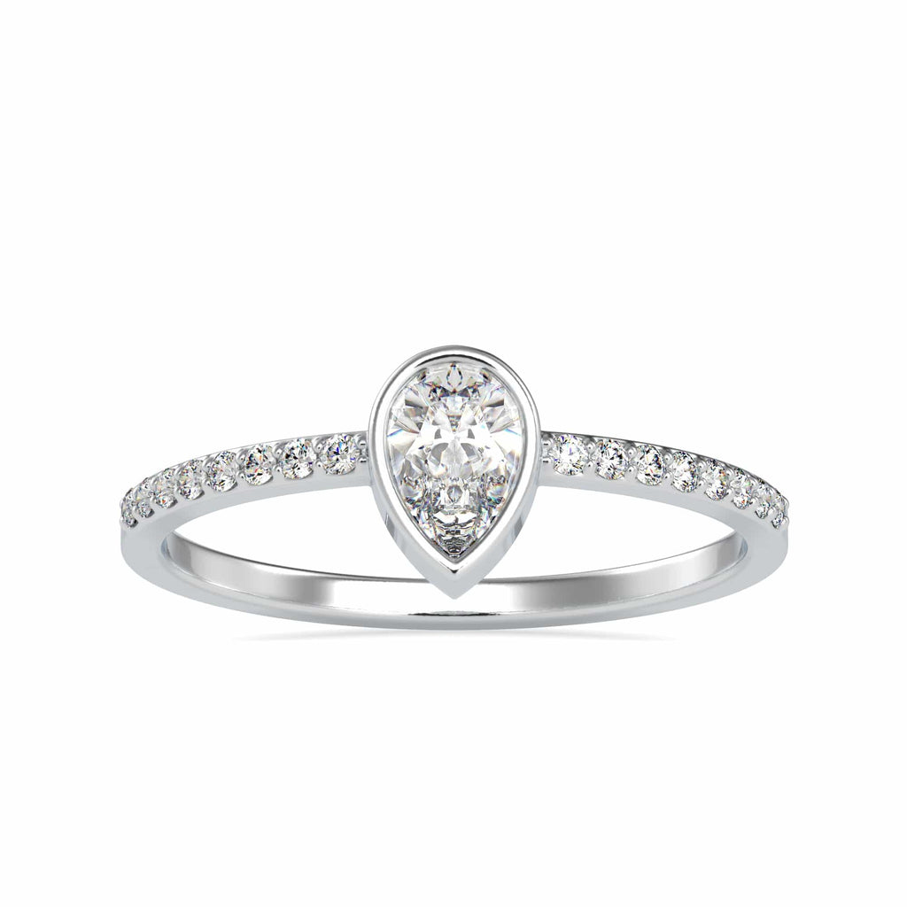 Jewelove™ Rings VS I / Women's Band only 70-Pointer Pear Cut Solitaire ...