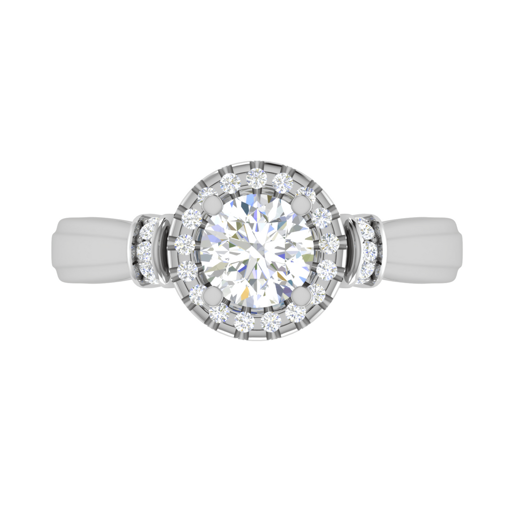 Jewelove™ Rings J VS / Women's Band only 70-Pointer Solitaire Halo ...