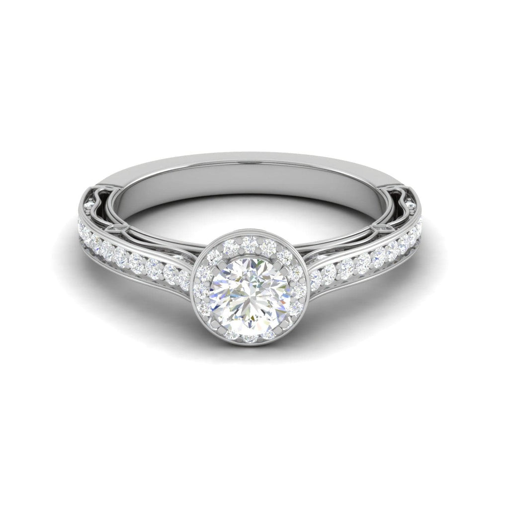 Jewelove™ Rings VS J / Women's Band only 70-Pointer Solitaire Halo ...