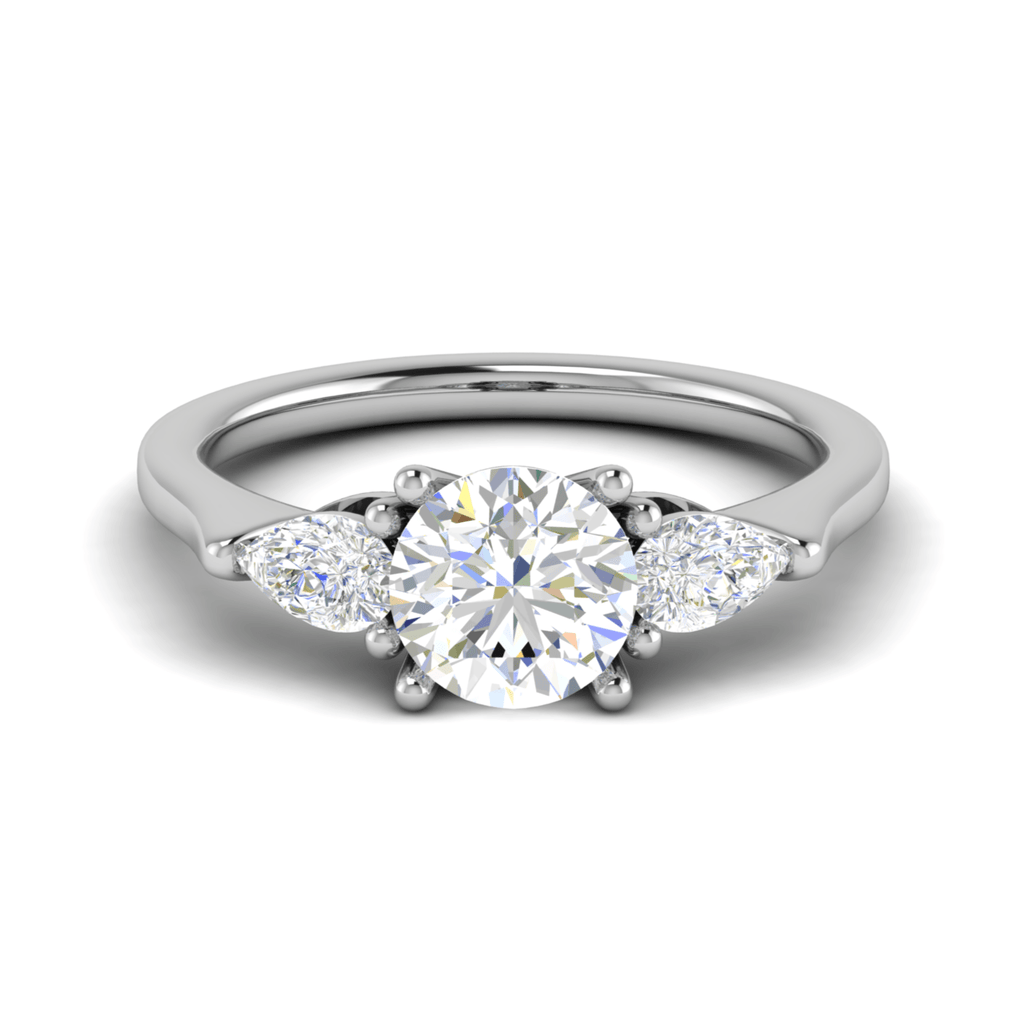 70-Pointer Solitaire Pear Diamonds Accents Platinum Ring JL PT R3 RD 1 ...