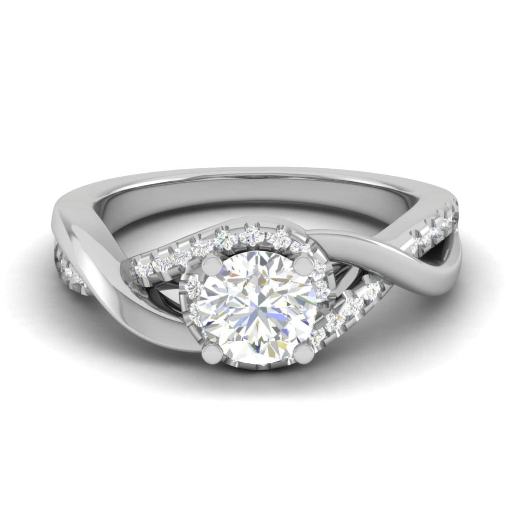 70-Pointer Solitaire Platinum Diamond Single Twisted Shank Engagement ...