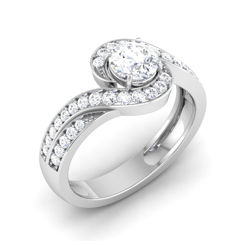 Jewelove™ Rings VS J / Women's Band only 70-Pointer Solitaire Twisted ...