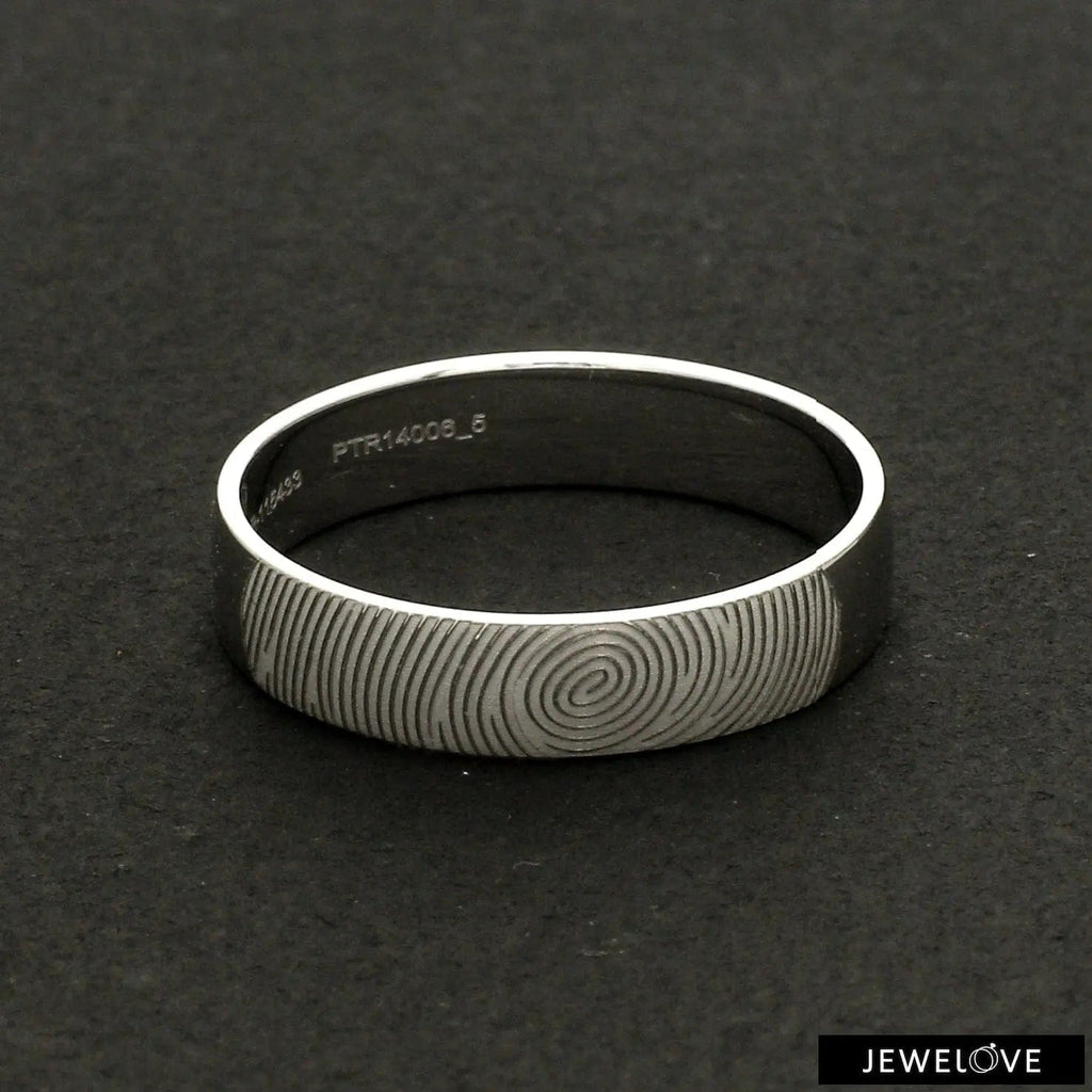 Jewelove™ Rings Customized Fingerprint Engraved Platinum Rings for Couples