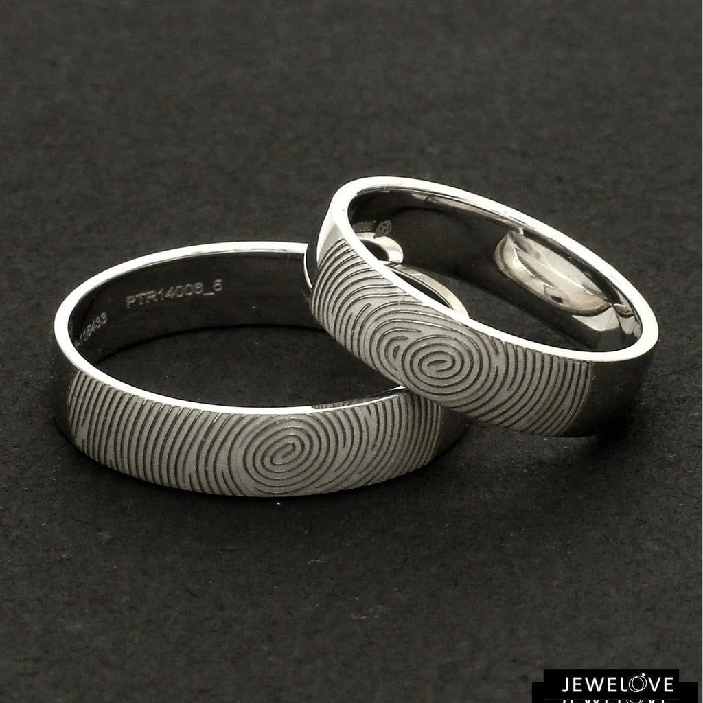 Customized Fingerprint Engraved Platinum Rings for Couples JL PT 270 ...