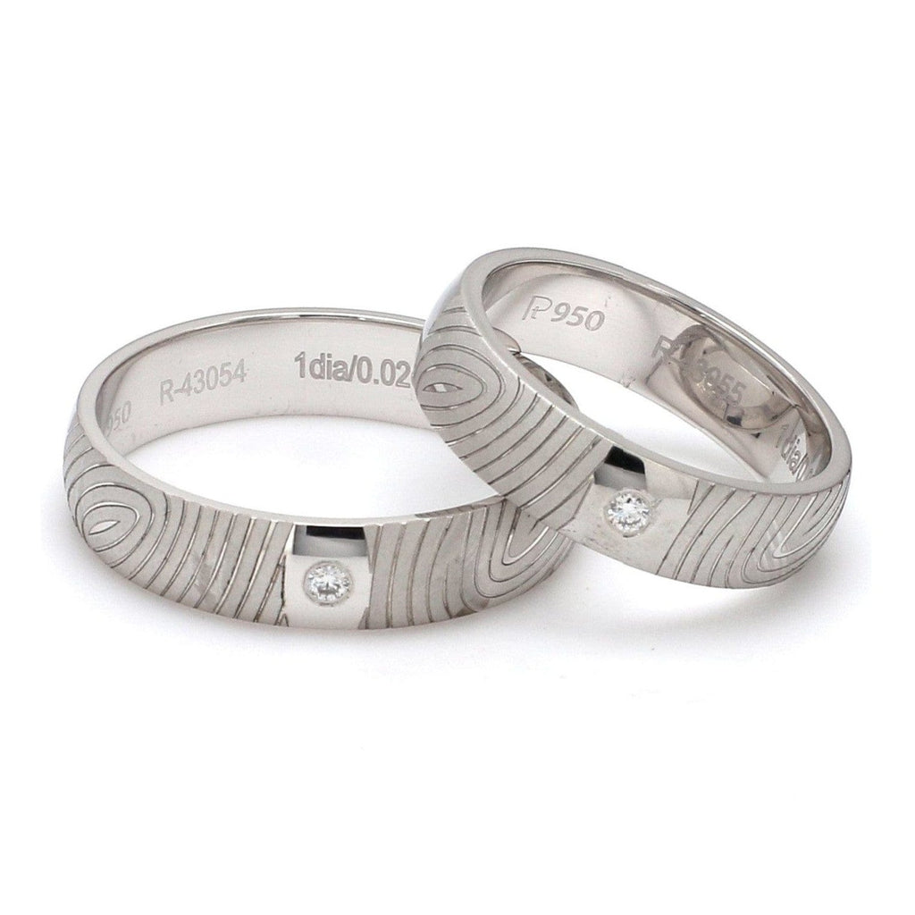 Jewelove™ Rings Customized Fingerprint Engraved Platinum Rings with ...