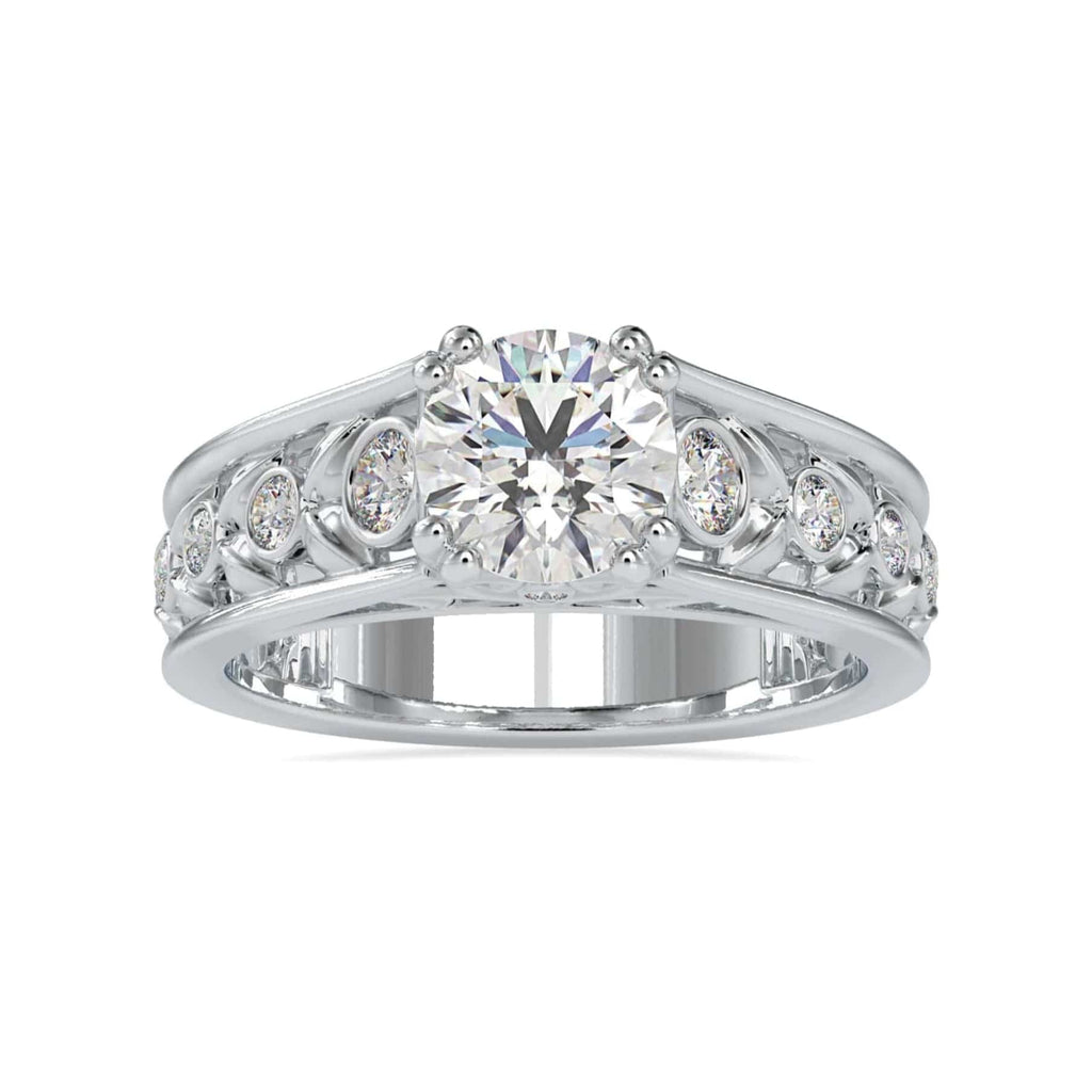 Designer 50-Pointer Solitaire Diamond Shank Engagement Ring JL PT 0049 ...