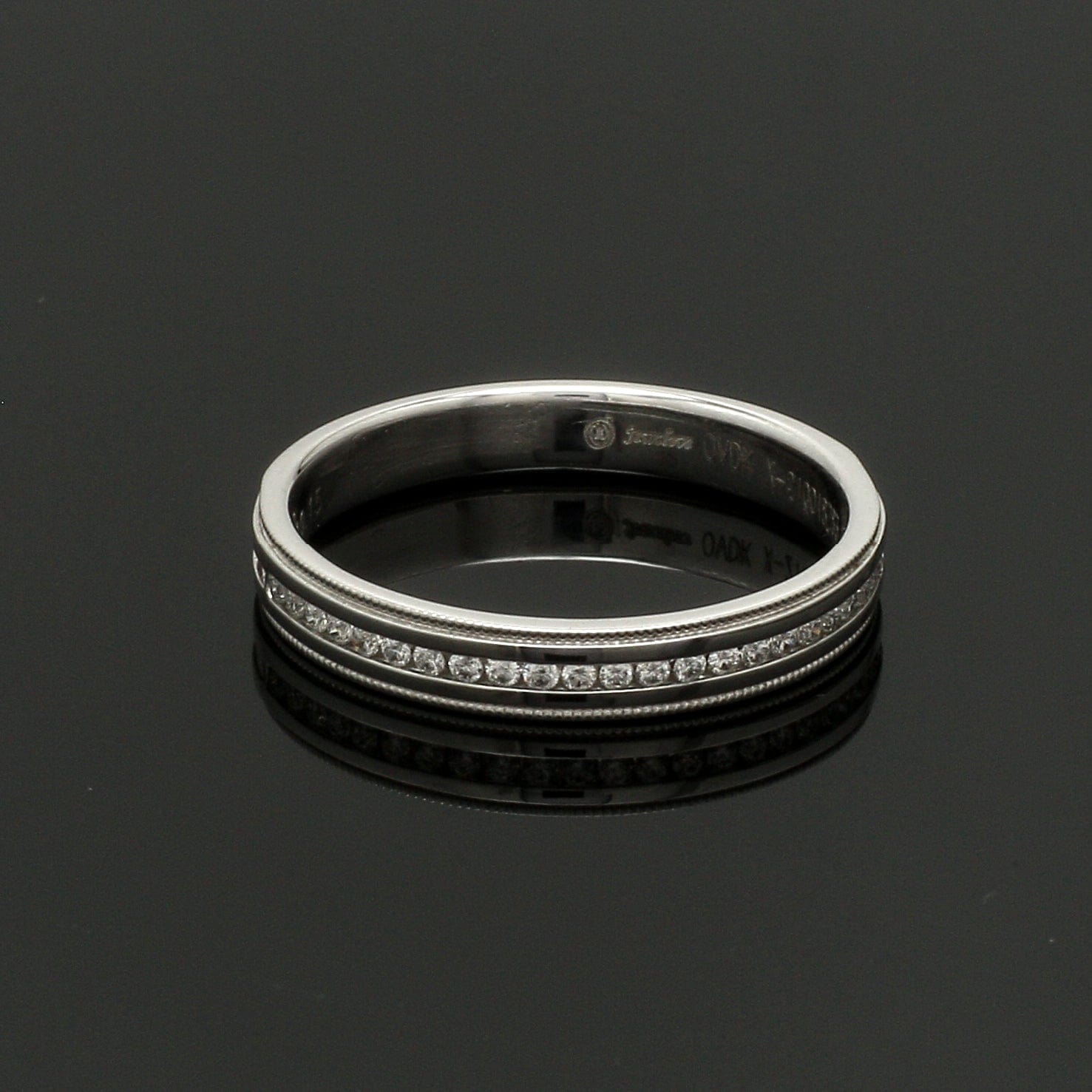 Designer Half Eternity & Plain Platinum Couple Rings JL PT 524