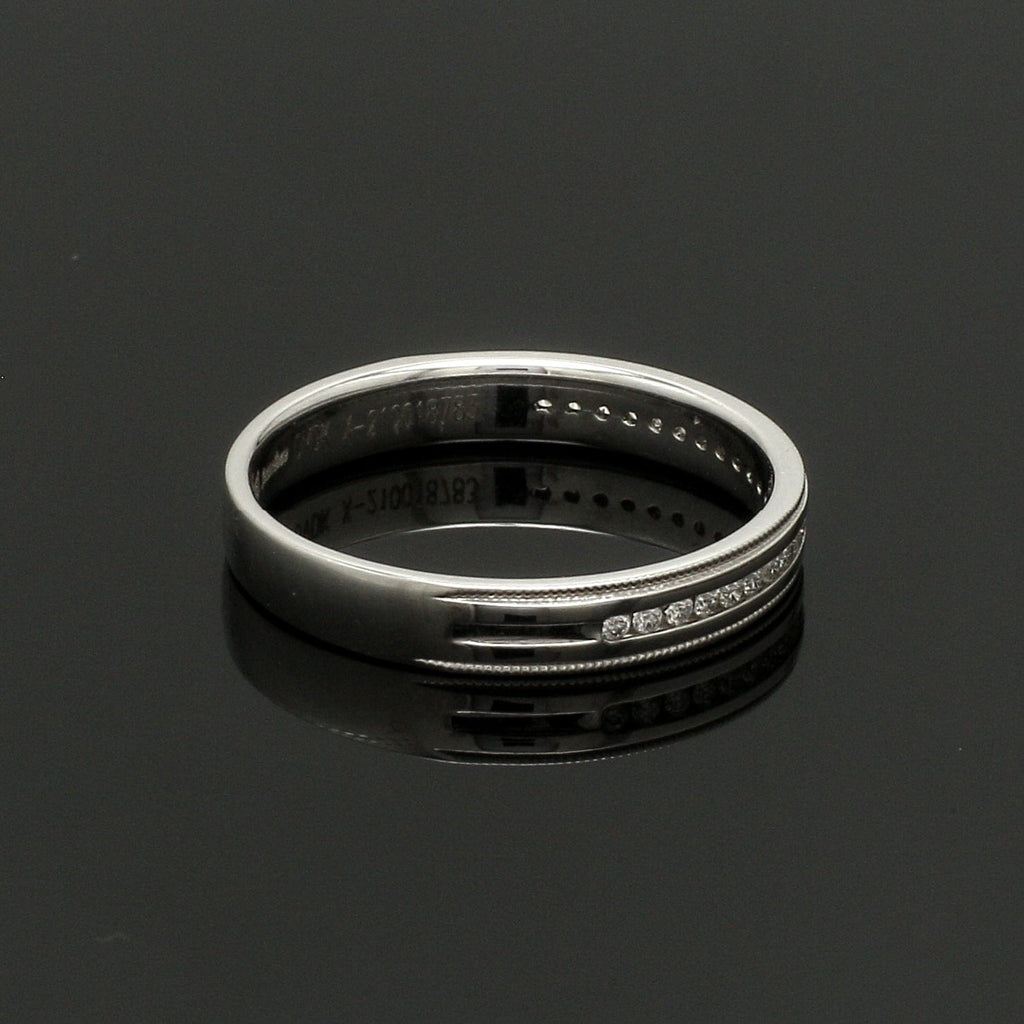 Designer Half Eternity & Plain Platinum Couple Rings JL PT 524