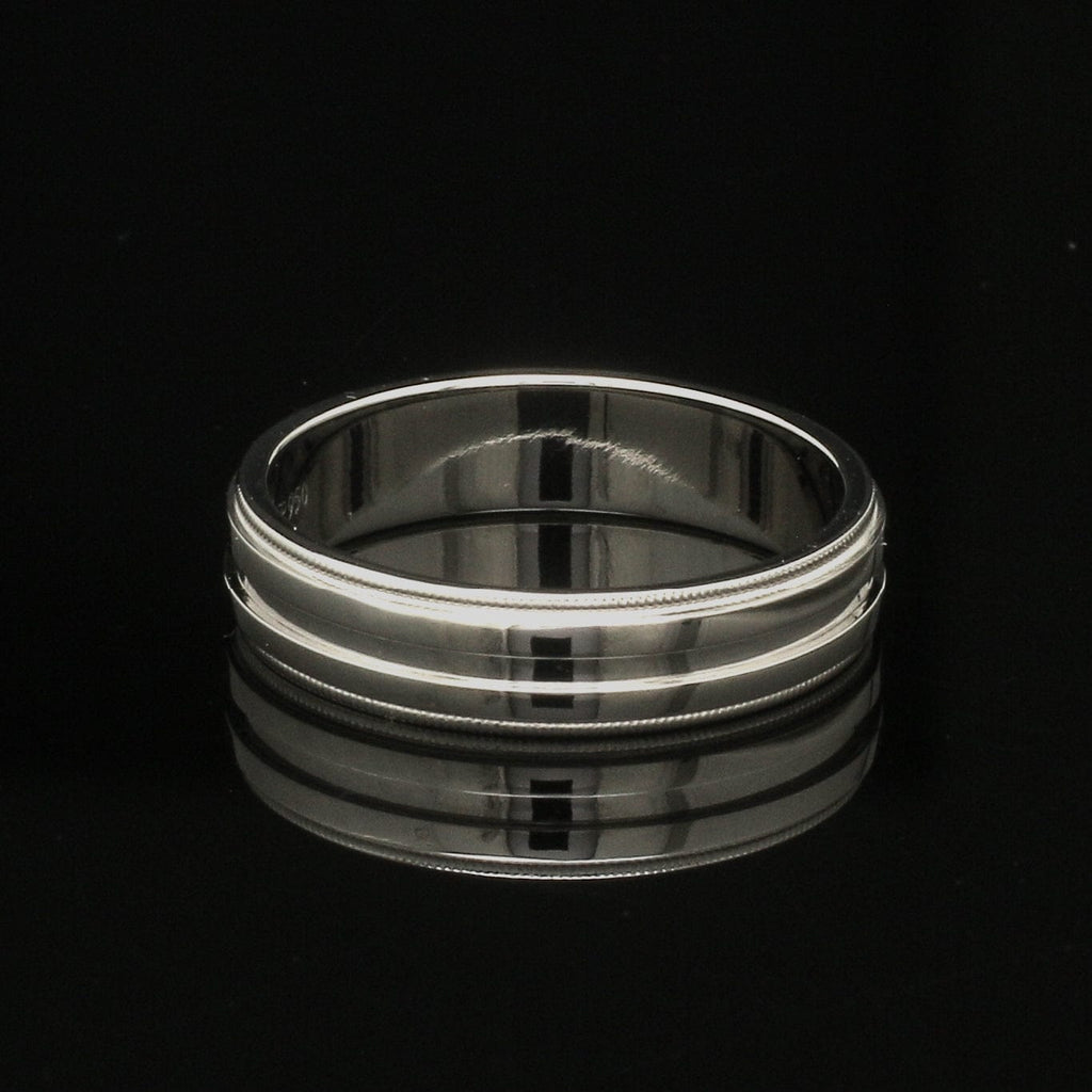 Designer Half Eternity & Plain Platinum Couple Rings JL PT 524