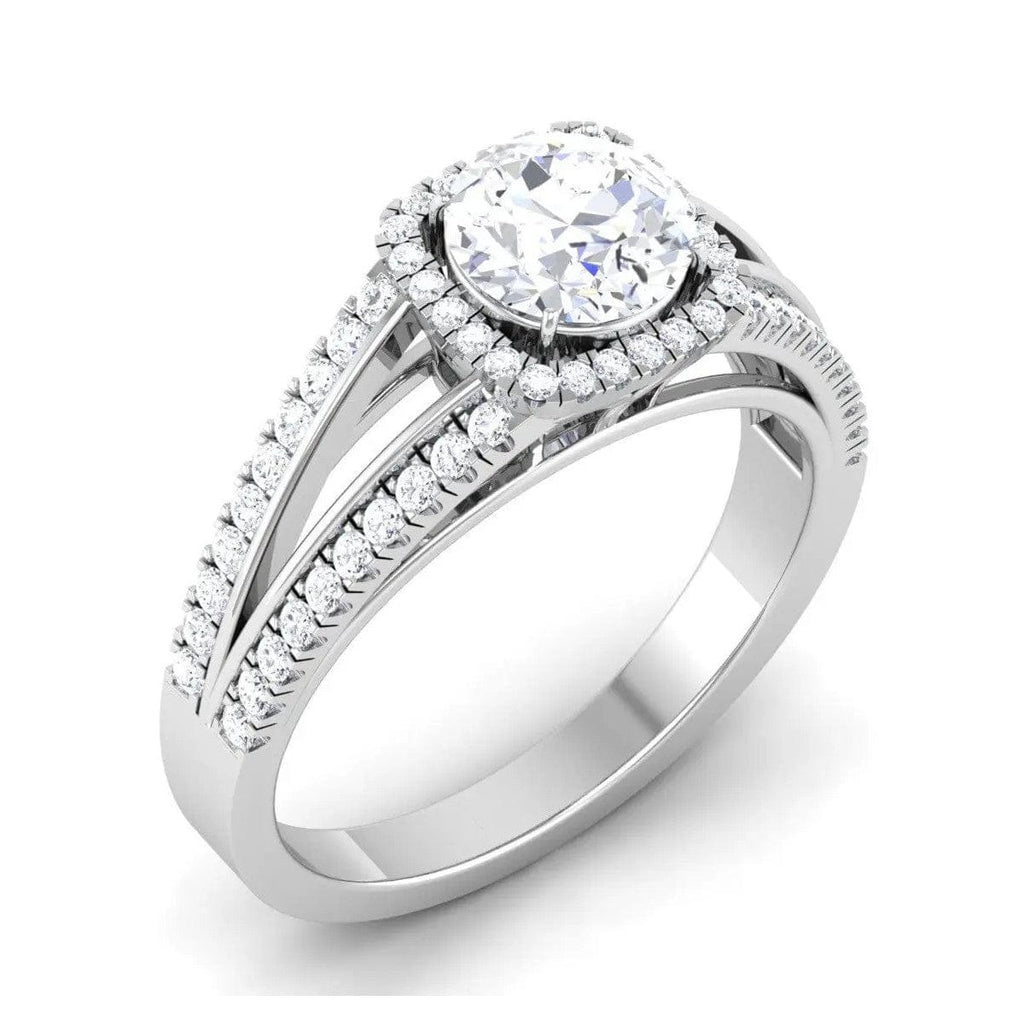 Double Shank with Diamonds - Platinum Solitaire Engagement Ring JL PT ...