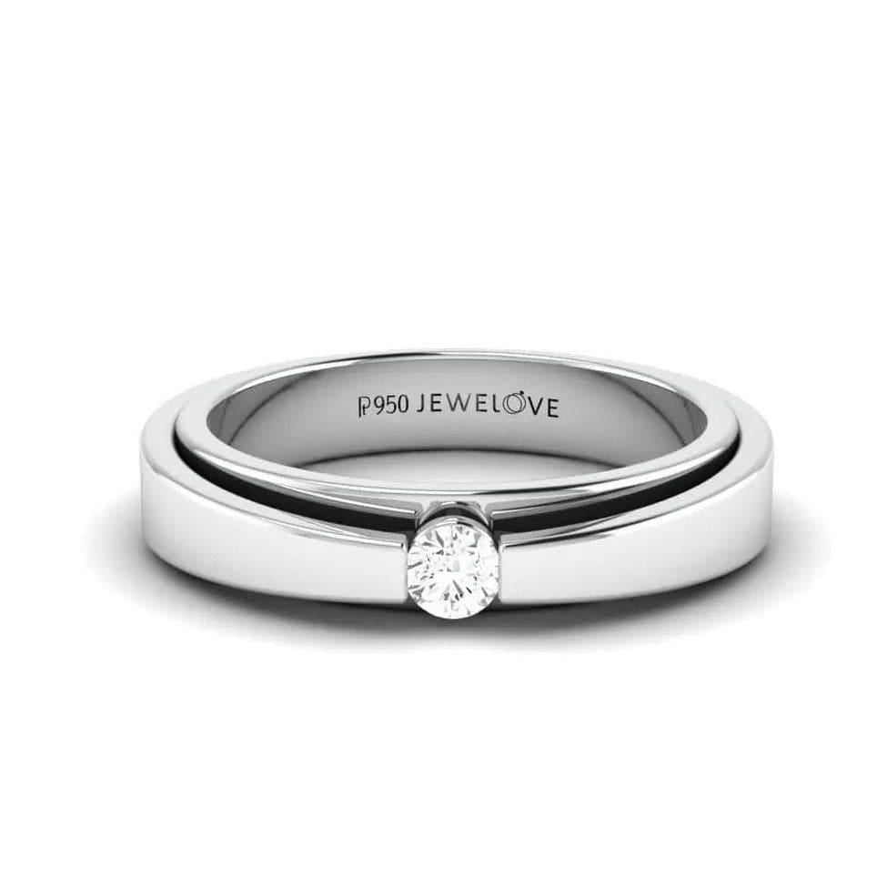 Platinum Ring with Raised Single Diamond for Women JL PT 409 – Jewelove™