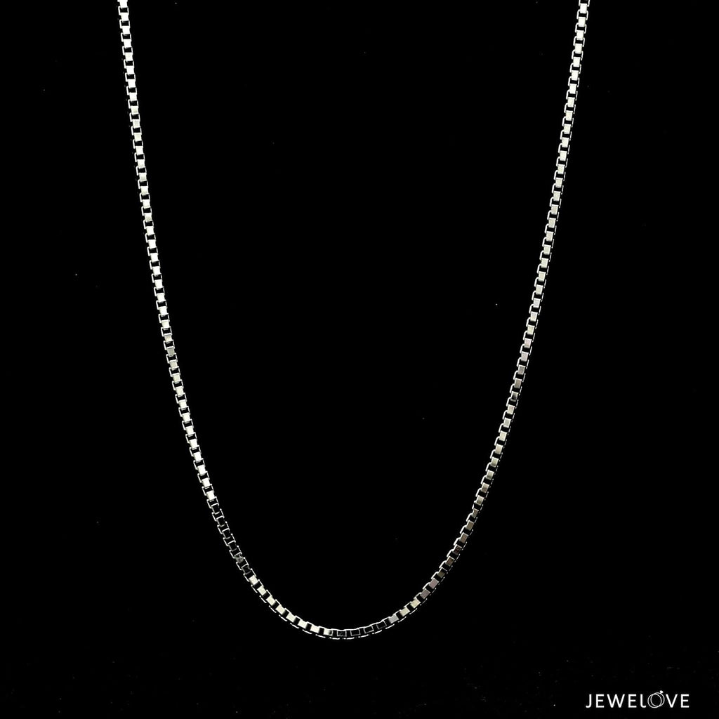 Jewelove™ Chains Japanese Plain Platinum Box Chain for Men SJ PTO 702 - Men