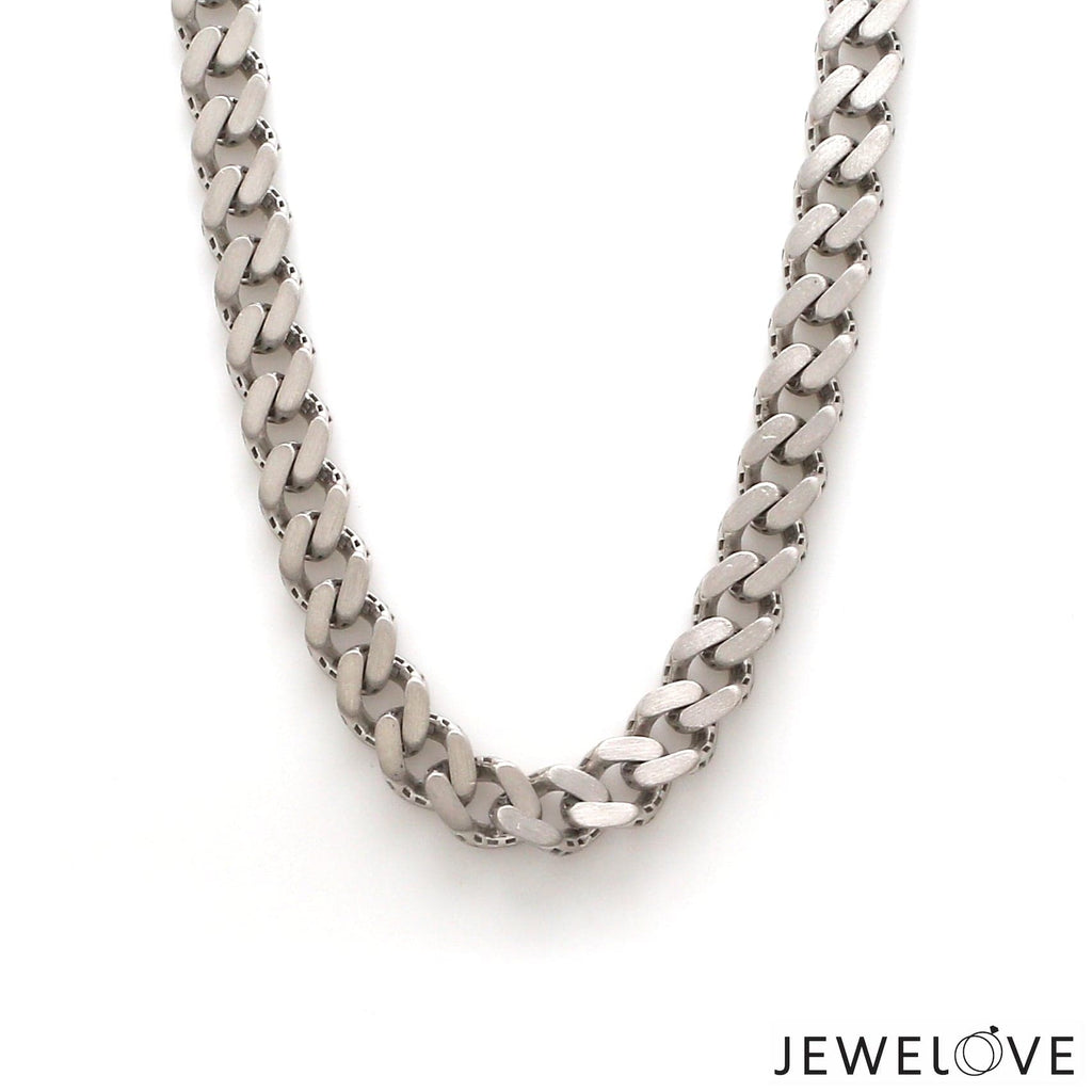 Men of Platinum | 7.75mm Platinum Cuban Chain with Brush Finish for Me ...