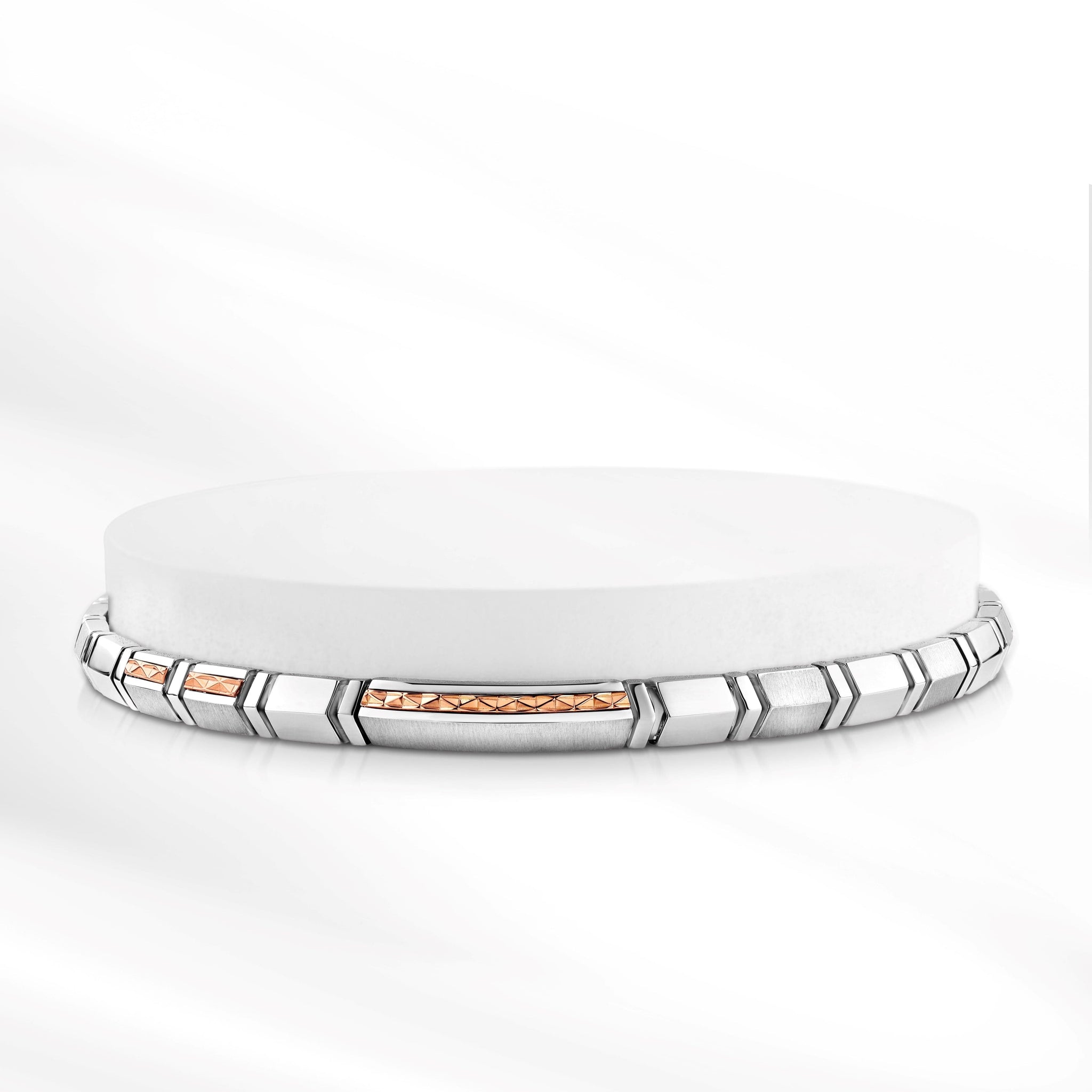 Men of Platinum | Designer Platinum Bracelet with Rose Gold for Men JL