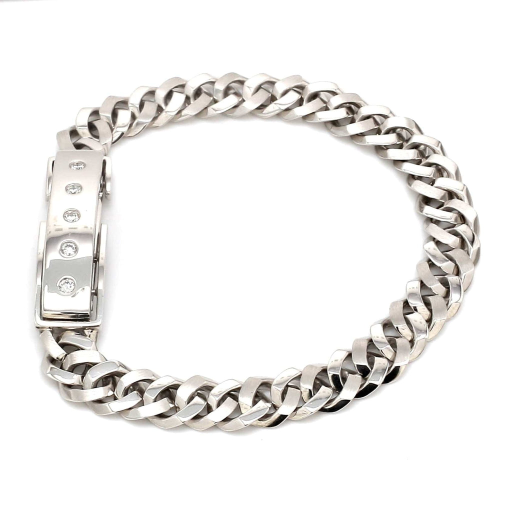 Men of Platinum | Heavy Platinum Bracelet with Unique Diamond Studded
