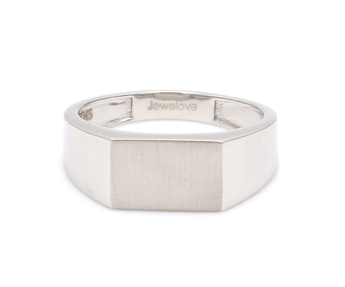 Men of Platinum | Heavy Platinum Signet Flat Top Ring for Men JL PT 10