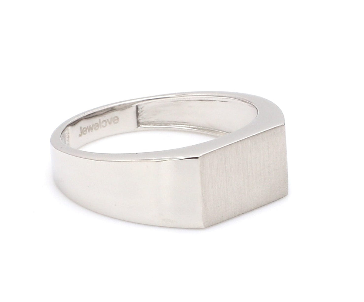 Men of Platinum | Heavy Platinum Signet Flat Top Ring for Men JL PT 10
