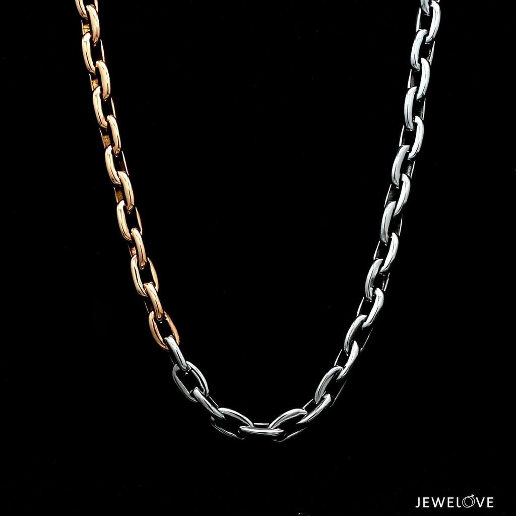 Jewelove™ Chains Men of Platinum | Rose Gold Cable Links Heavy Chain ...