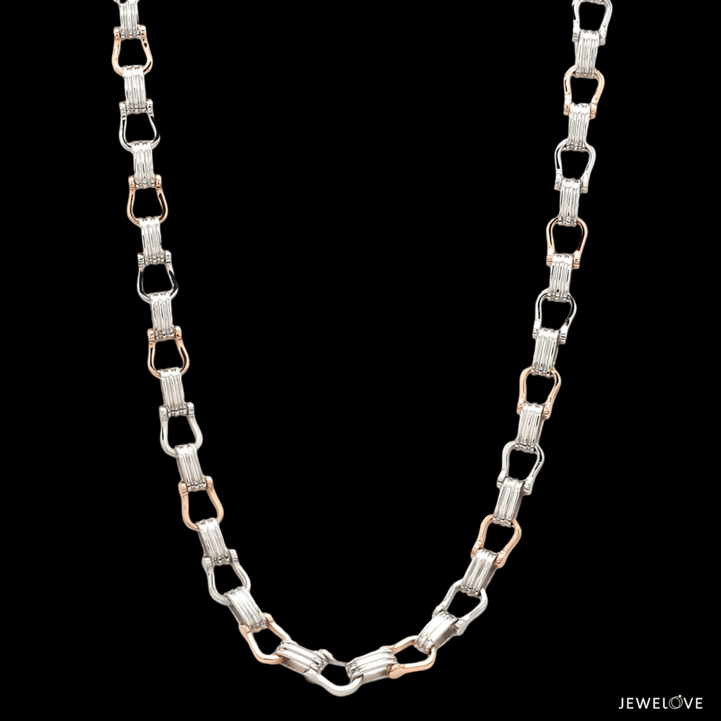 Jewelove™ Chains Men of Platinum | Rose Gold Fusion Chain for Men JL PT 761