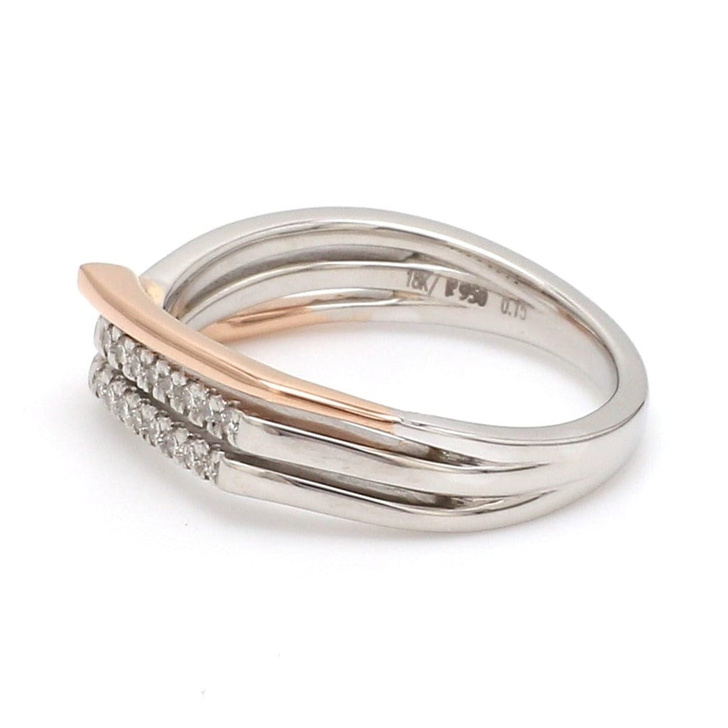 Parallel Paths Platinum Couple Rings with Rose Gold & Diamonds JL PT 9