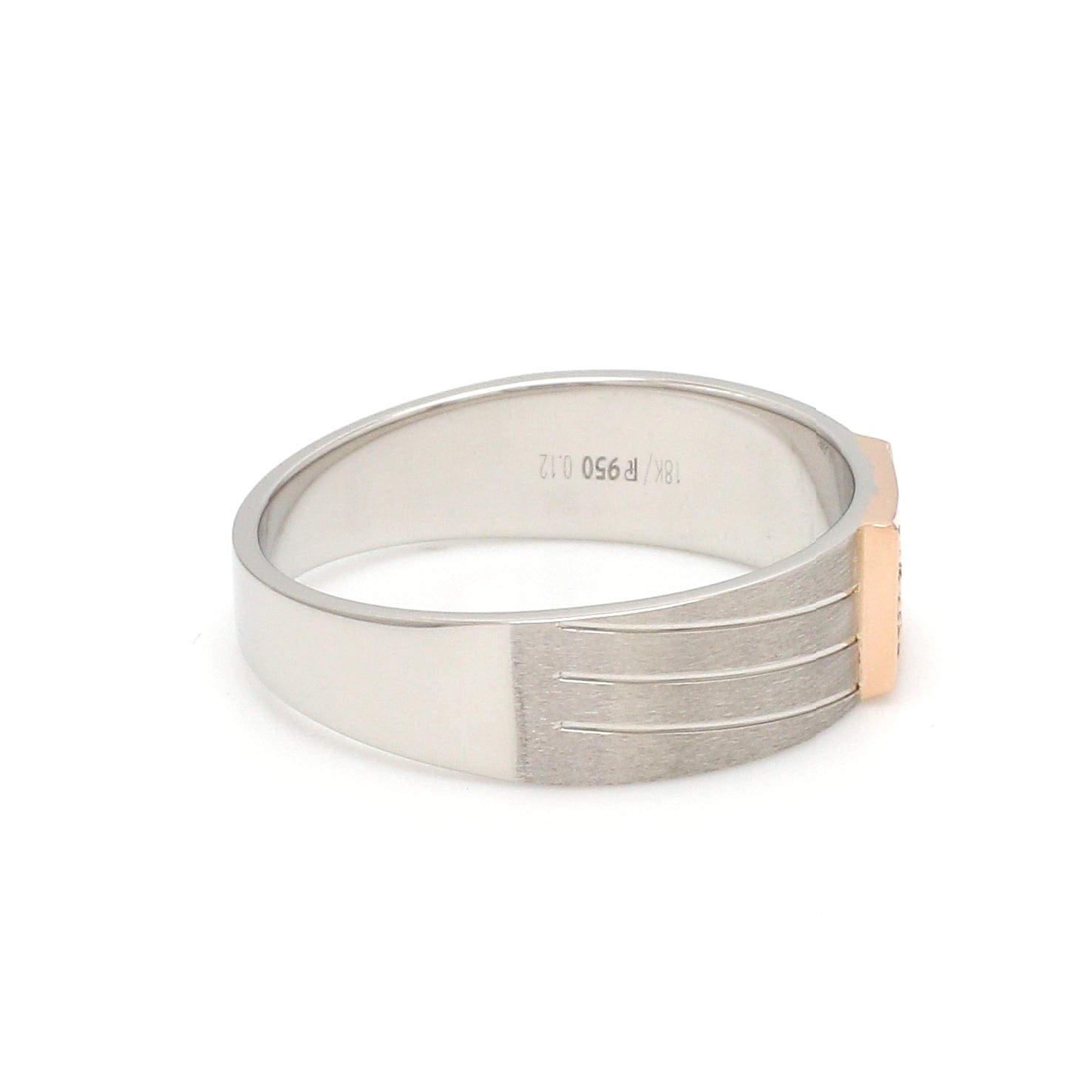 Jewelove™ Rings Parallel Paths Platinum Couple Rings with Rose Gold & Diamonds JL PT 966