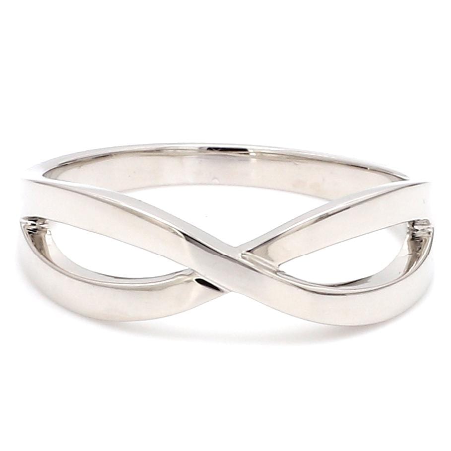 Front View of Plain Platinum Infinity Ring JL PT 911