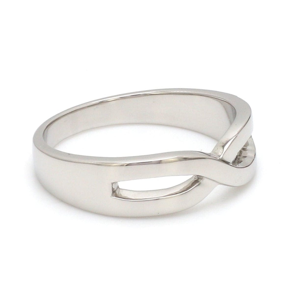 Jewelove™ Rings Men's Band only Plain Platinum Infinity Ring JL PT 911