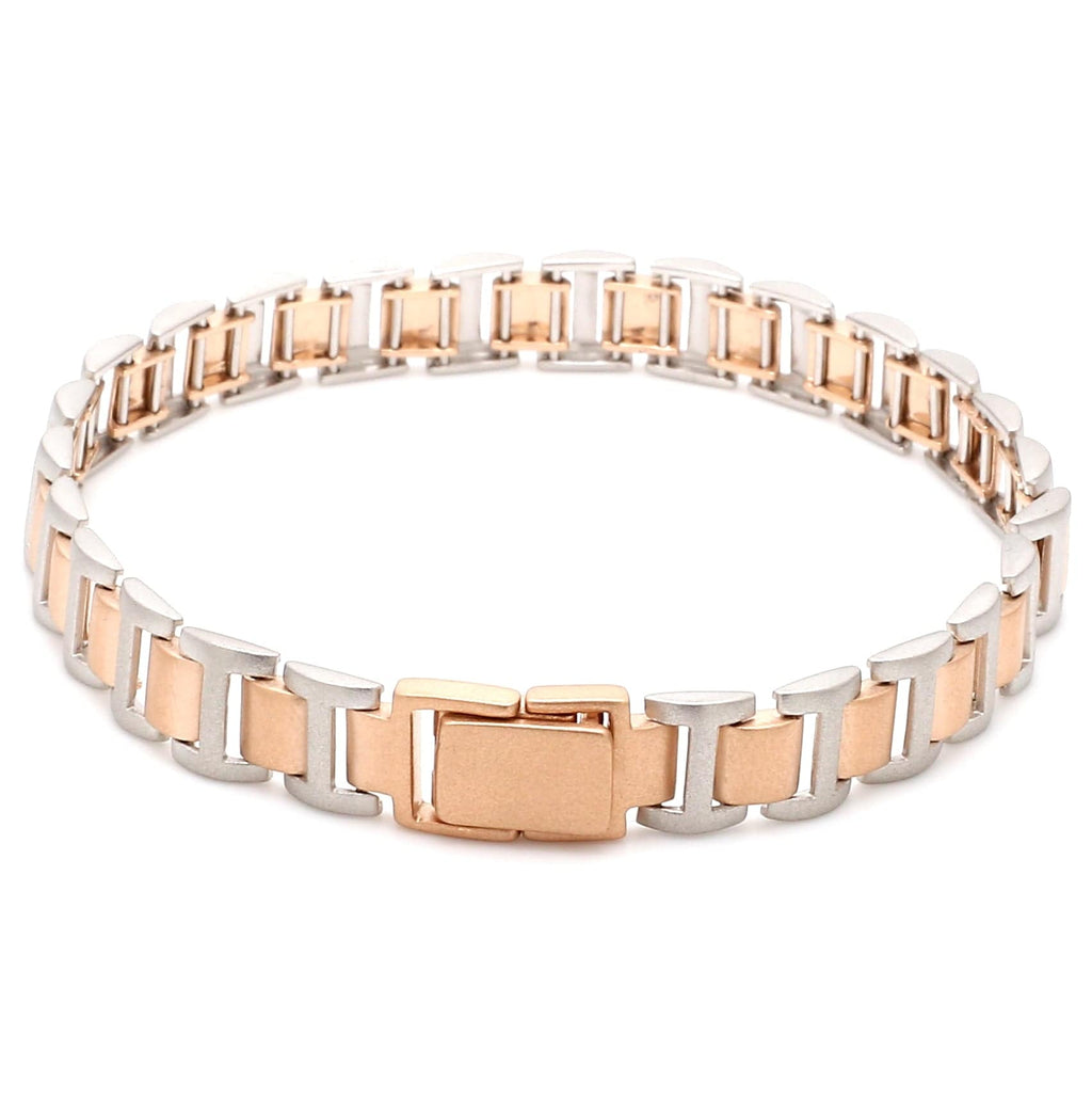 Platinum and Rose Gold Bracelet for Men JL PTB 635