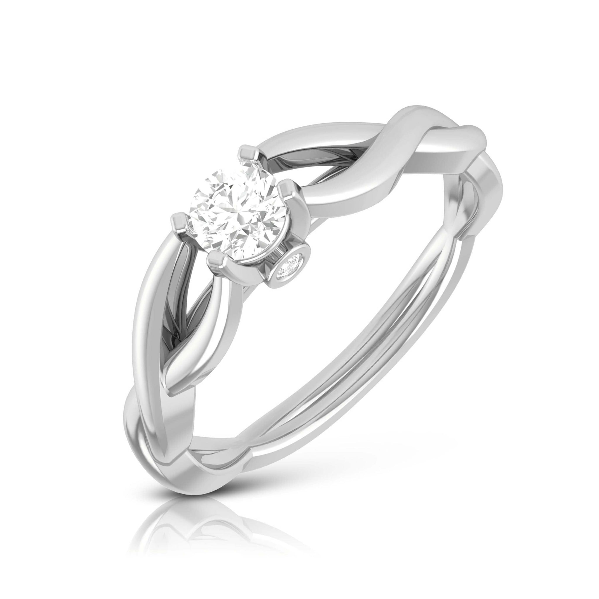 Platinum Diamond 25-Pointer Engagement Ring for Women JL PT R-63