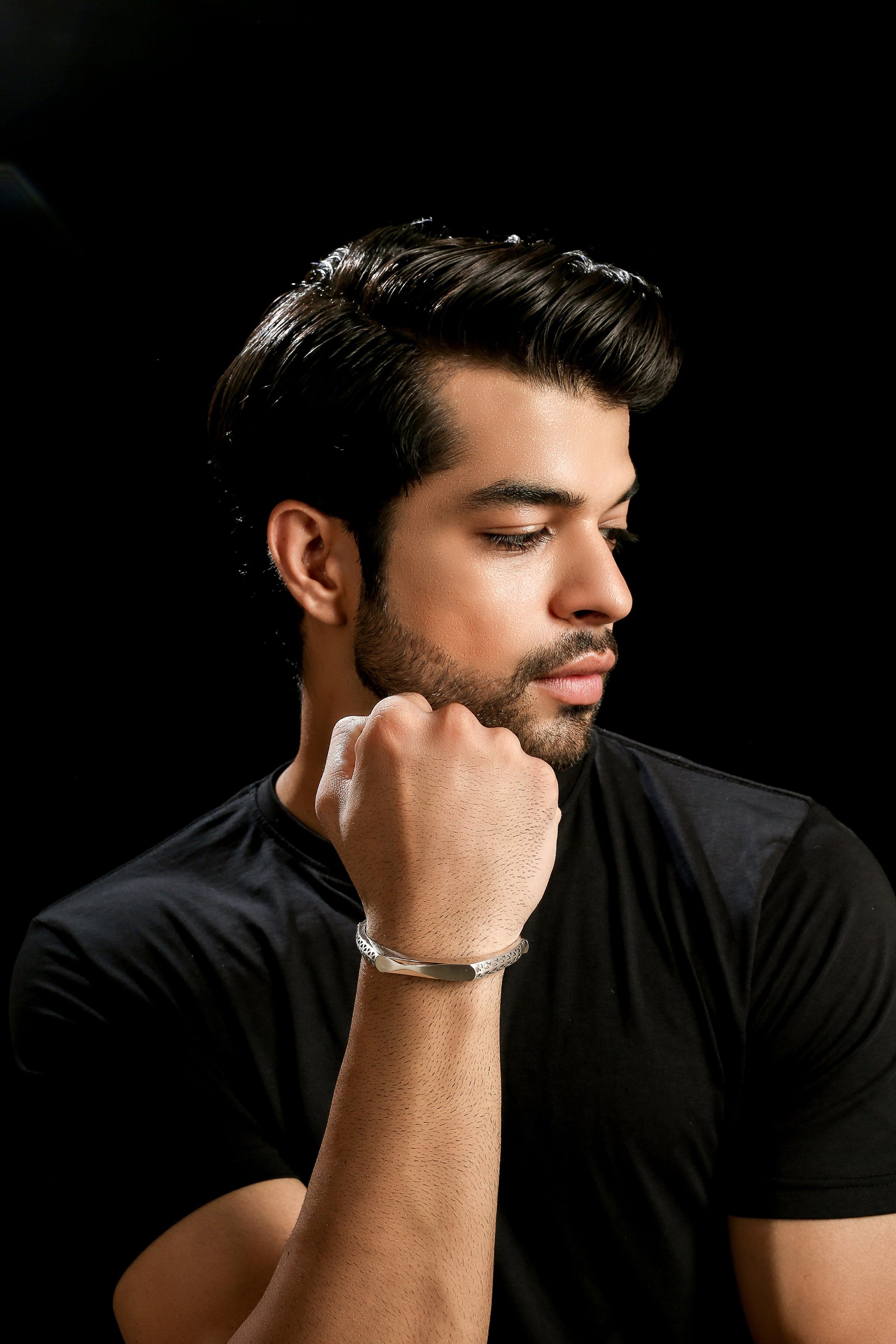 Platinum Rose Gold Bracelet Matte & Hi-Polish for Men JL PTB 1182