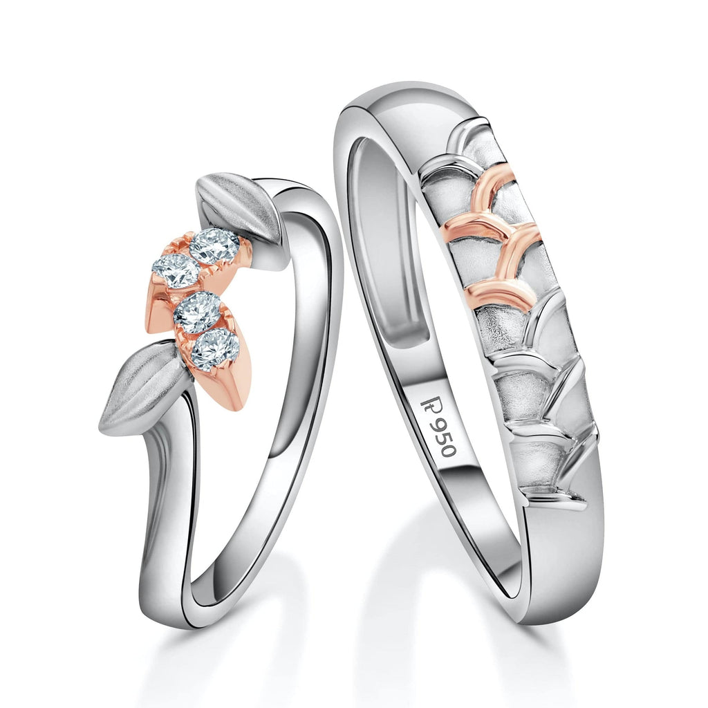 Platinum & Rose Gold Couple Rings JL PT 999 – Jewelove™