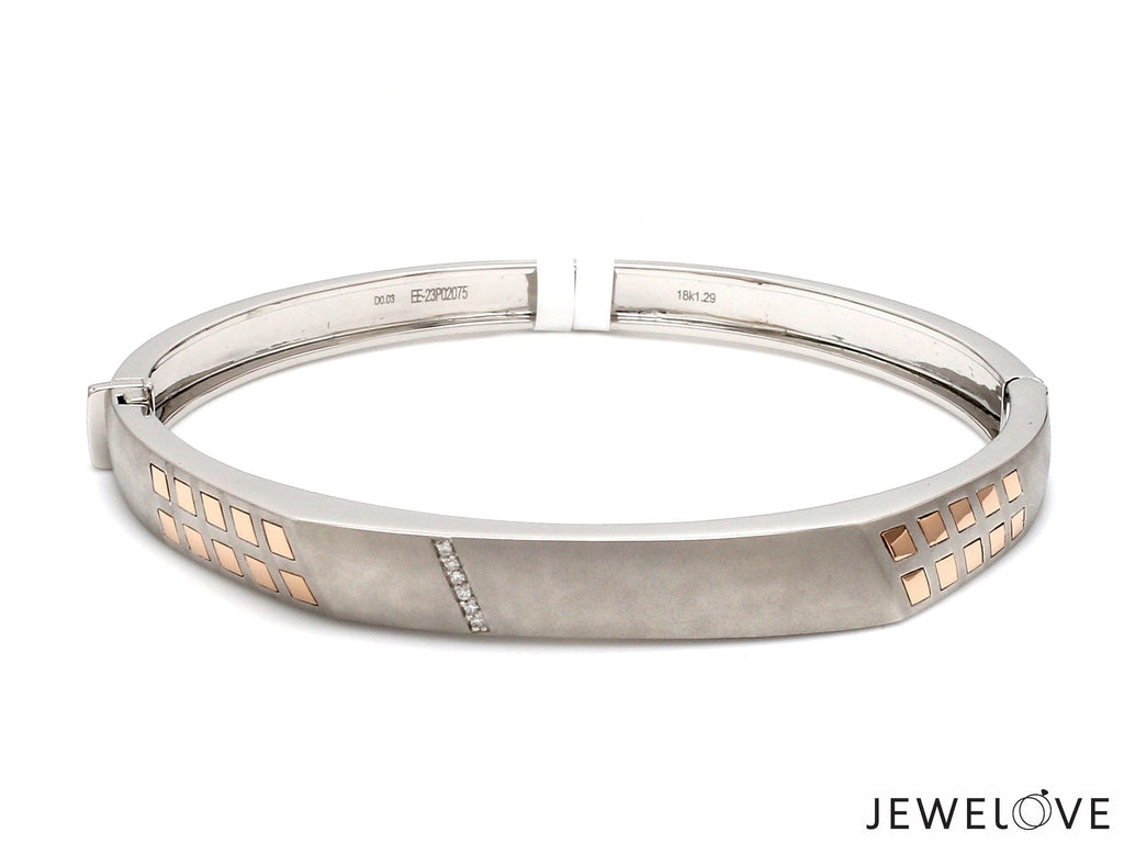 Platinum Rose Gold Diamond Bracelet with Matte Finish for Men JL PTB 1