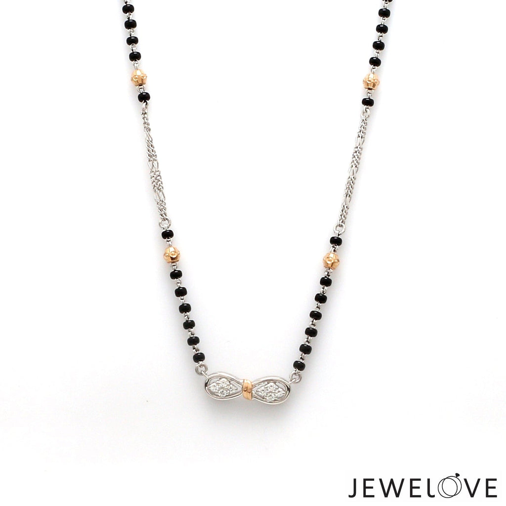 Platinum Rose Gold Diamond Mangalsutra Pendant Chain JL PT MS 113