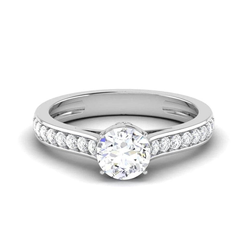 Platinum Solitaire Setting with Diamond Shank for Women JL PT 512-M ...