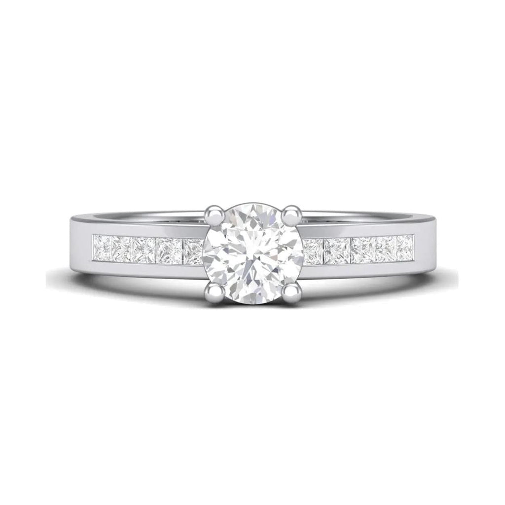 Platinum Solitaire Setting with Princess Cut Diamond Accents for Women ...